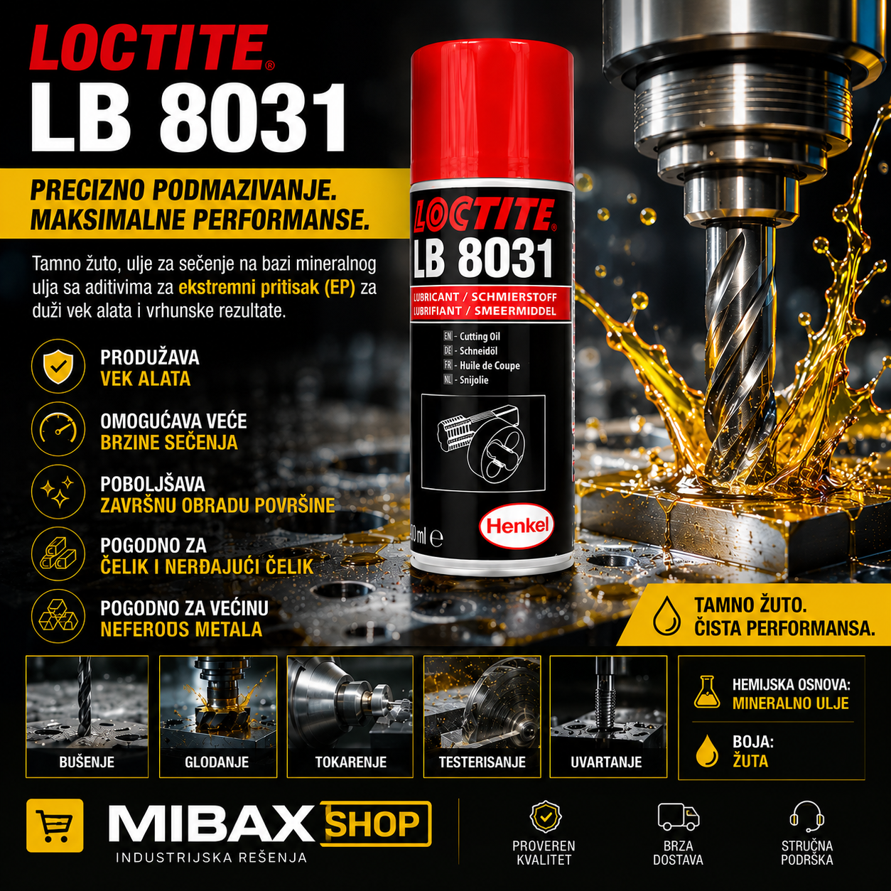 LOCTITE 8031 400ML Aerosol ulje za podmazivanje - Mibax Shop